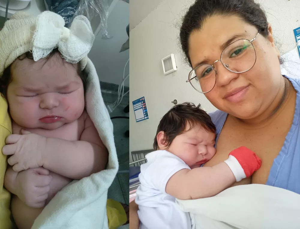 Mulher que estava grávida na hora de dar à luz a filha de quase 5kg ...