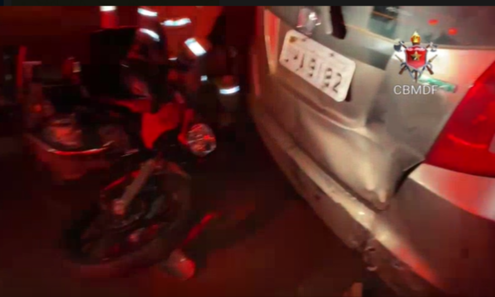 Carro colide com moto na Asa Norte e deixa motociclista ferido | Jornal de Brasília