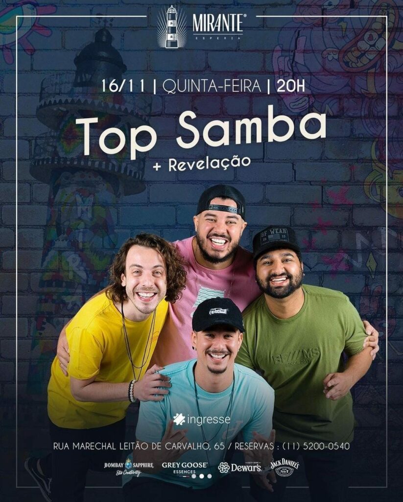 Revelação e Top Samba agitam noite no Mirante Espéria em São Paulo ...