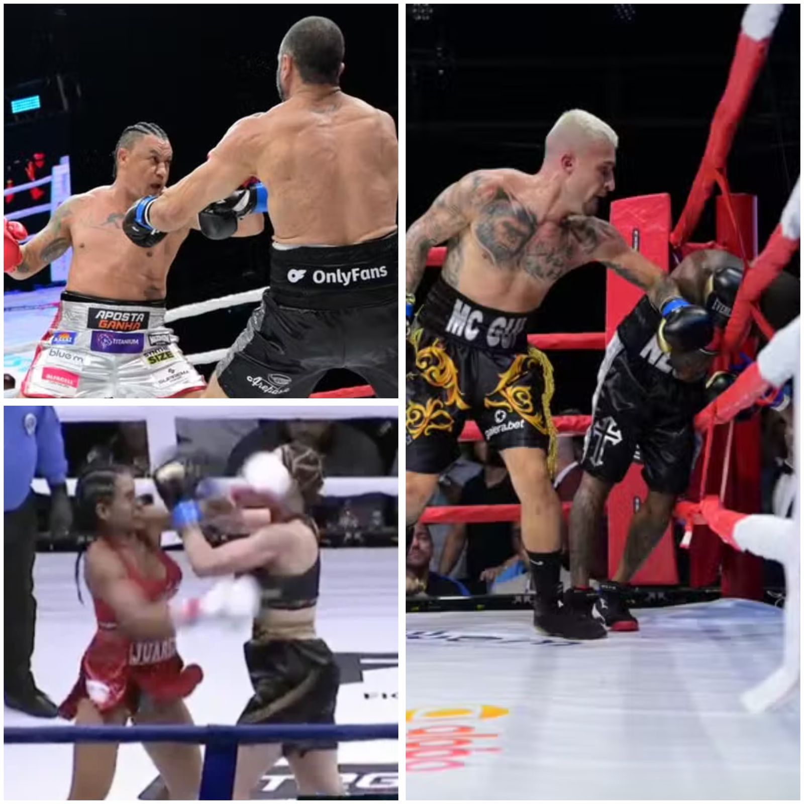 Vitória de Popó em 36 s, Mendigata recém parida lutando e Nego do Borel ...